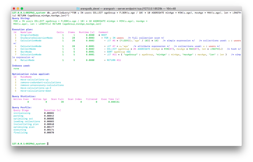 Aql Query Optimization With Query Profiling Arangodb